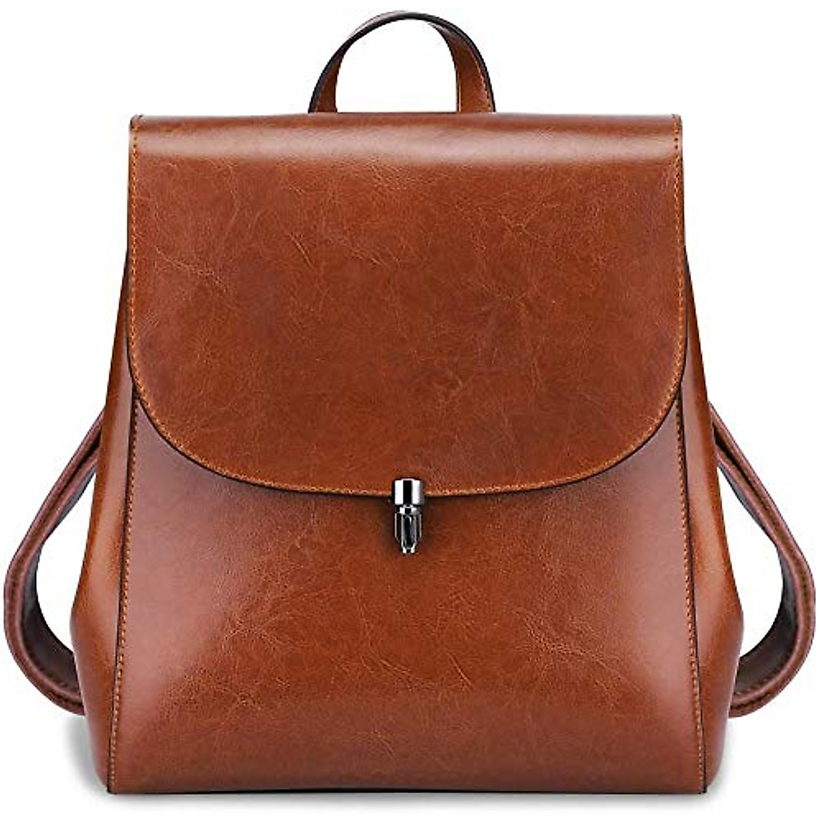 ACOMOO Women's Women's Leather Bag Wallet Daily Leisure Travel Small Backpack (Brown)