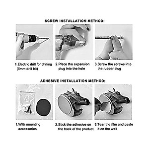 Animal Shape Decoration Hook Creative Coat Hook Wall Hanging Bag Hanger Clothing Hooks Hanging Racks Wall Towel Hanging Hook for Bathroom Bedroom(Goat-Shape)