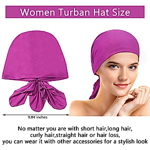 6 Pieces Head Scarf for Women Slip on Pretied Head Scarves Cancer Headwear Turban Hat Beanie Wrap (Mix Color)