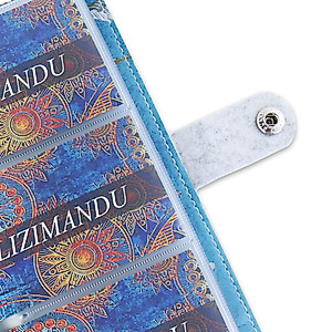 lizimandu Business Card Holder Book, Business Card Book Case PU Leather Organization Binder Name ID Card Holder for Men & Women, Up to 96 Cards Capacity(1-Peach Blossom)