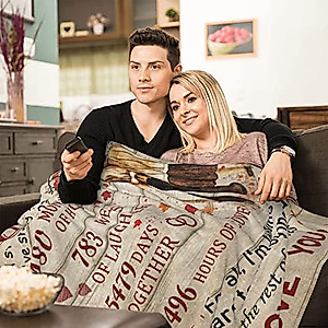 OWL QUEEN Gifts for 15th Anniversary Blanket 15th Wedding Anniversary 15 Years of Marriage Throw Blankets Gift for Husband Wife Couple Gifts for Dad Mom 50"x60"