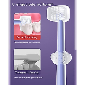OUROBOT Baby Toothbrush, Baby Tongue Cleaner, Toddler Multifunction Silicone Toothbrush Set