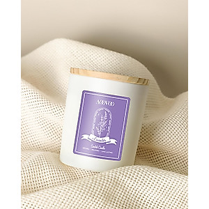 AOOVOO Lavender Scented Candles for Women - Aromatherapy Candle with Crystals Inside, 10oz Soy Candles for Home Scented, Christmas Birthday Gifts Candle for Women Mom