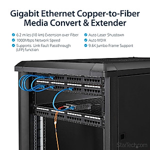 StarTech.com Singlemode (SM) SC Fiber Media Converter for 10/100/1000 Network - 10km - Gigabit Ethernet - 1310nm - w/Auto Negotiation, TAA (MCMGBSCSM10)