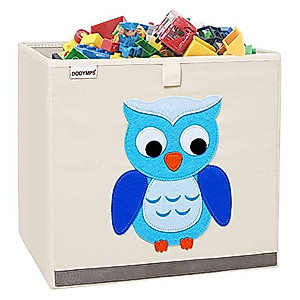 DODYMPS Foldable Animal Toy Storage Bins/Cube/Box/Chest/Organizer for Kids & Nursery, 13 inch (Owl)