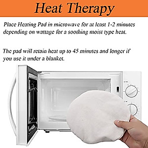 Heating Pads Microwaveable, Heat Pack Microwave Natural Moist Therapeutic Heat Bag Hot Cold Therapy, Wheat, Flaxseed (Round-Pink)