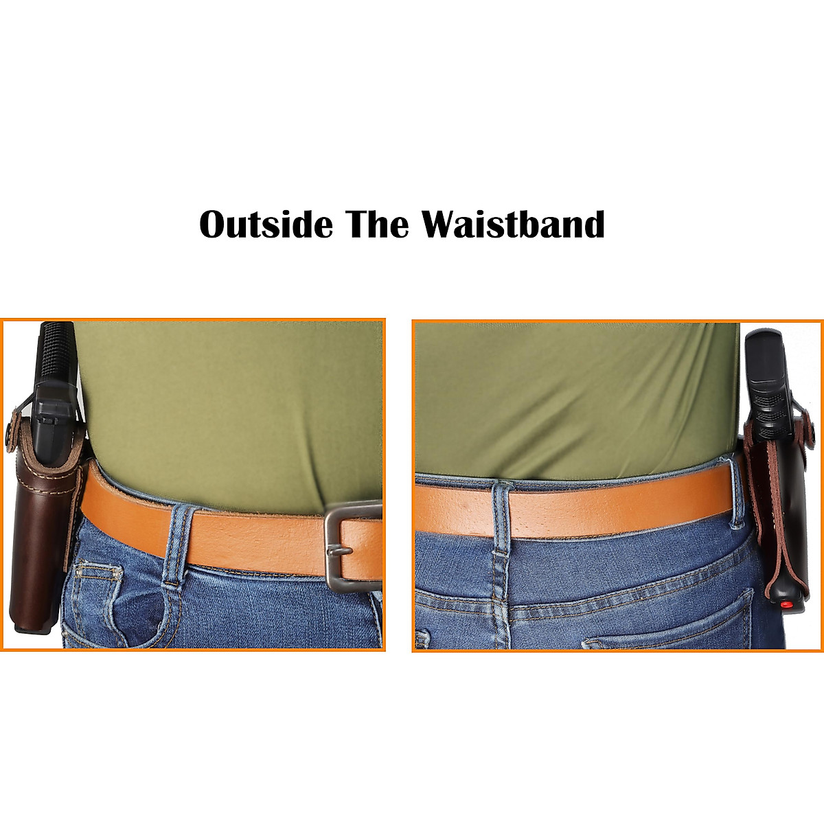 OWB Leather Holster Compatible with Glock 17 19 43X for Taurus G2C G3 G3C fits M&P 9mm Shield for Sig P365 P320 for Springfield XDS, Right Hand