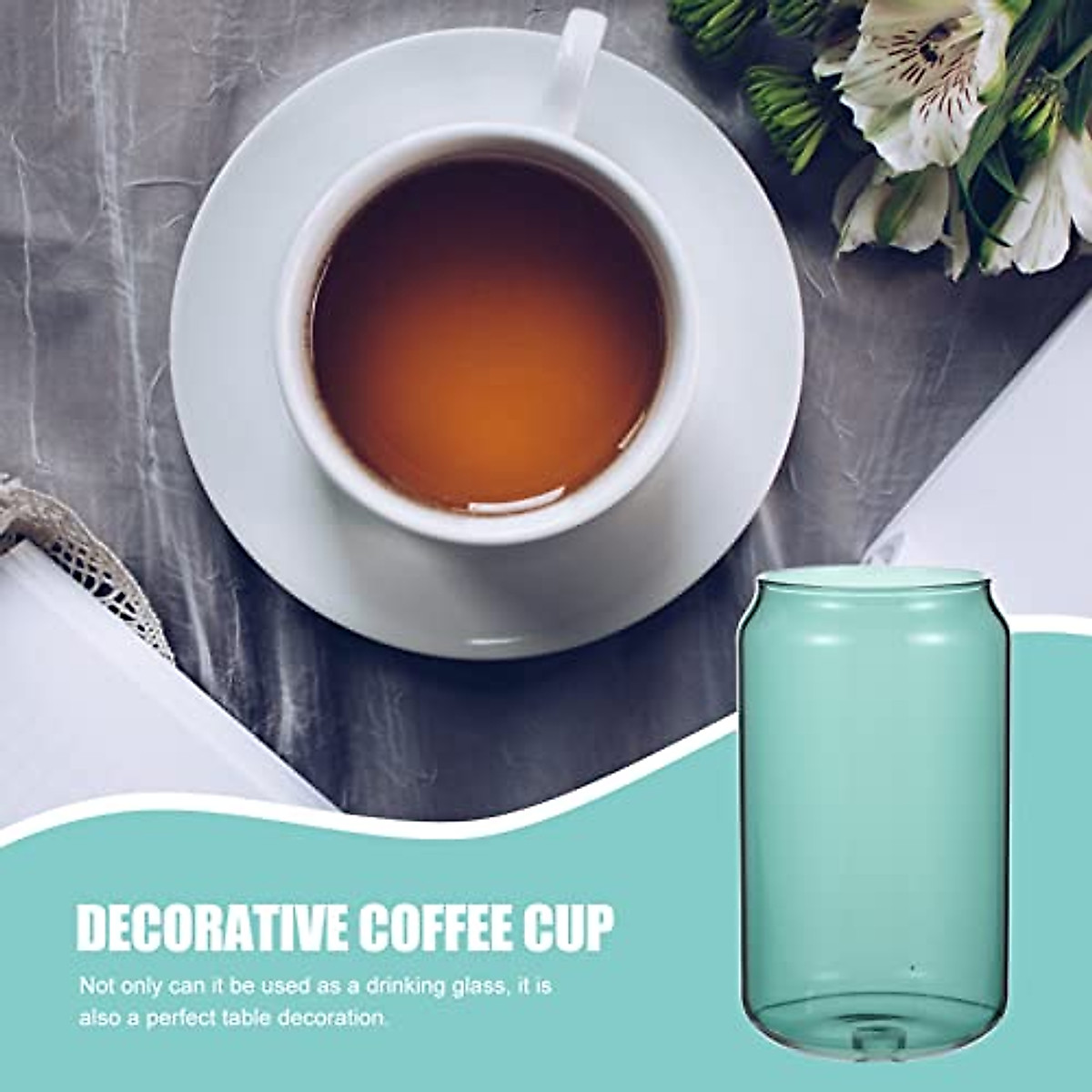 Luxshiny Ice Coffee Tumbler Drinking Glasses Can Tumbler Can Shaped Colored Glass Cups Beer Glasses Cocktail Whiskey Tumbler Cup Iced Coffee Glasses Water Beverage Cups Bubble Tea Cups