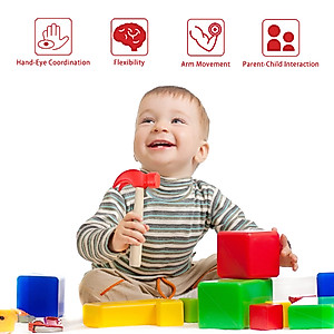 2 Pack Wooden Hammer Toys Simulation Hammers Maintenance Tools Educational Toys for Kids Birthday Party Games Supplies