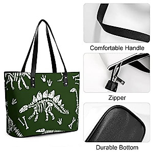 Womens Handbag Dinosaurs Skeleton Leather Tote Bag Top Handle Satchel Bags For Lady