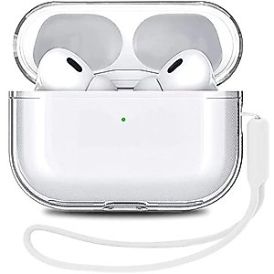 OETKER Compatible Airpods Pro 2nd Generation Case Clear, Soft Shockproof AirPods Pro 2 Case 2022 Protective Cover with Hand Strap Lanyard Transparent Airpod Pro 2 Gen Case Skin for Women Men