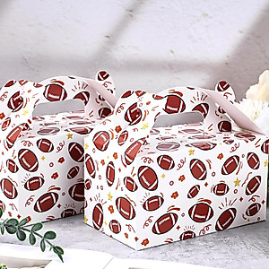 JOHOUSE 16PCS Party Favor Boxes, Football Paper Gift Boxes Goodie Bags Treat Boxes for Sports Birthday Party Decorations 6.1×3.5×3.3 inch