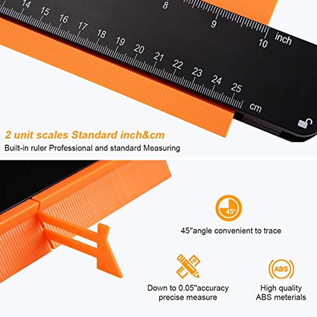 Contour Gauge, 10" and 5" Contour Duplicator with Lock, Outline Measuring Profile Gauges for Trim, Molding, Precise Irregular Shape Duplicator