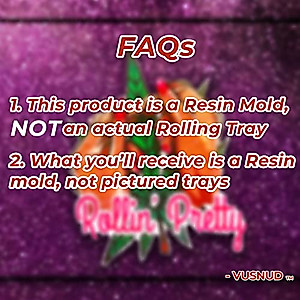 Vusnud Rolling Tray Resin Mold, Resin Rolling Tray Mold, Large Silicone Epoxy Resin Mold Tray, Epoxy Molds for Resin Casting