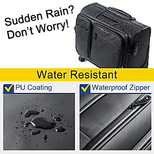 SANWA Rolling Laptop Bag with Lock, 22L Cabin Size, Water Resistant, Overnight Computer Briefcase on Wheels, Business & Travel &Carry On Luggage Bag with Telescoping Handle, 14-inch PC, for Men Women