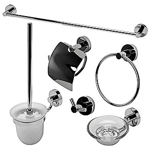 ALFI brand AB9513-PC Matching Bathroom Accessory Set (6 Piece), Polished Chrome