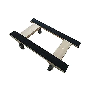 Dolly Cart Heavy Duty for Furniture Moving with 4 Wheels H Frame Oak | Full Length Rubber Tread Dual Rail | 18x38