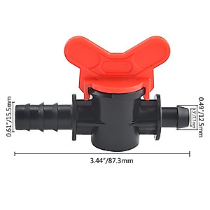 WMYCONGCONG 8 PCS Drip Irrigation Switch Valve 1/2 Inch Valve Bypass Drip Irrigation Barbed Ball Valve for Drip Irrigation Aquarium Hose Tube (8 PCS)