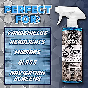 Chemical Guys CLD30016 Streak Free Glass & Window Cleaner (Works on Mirrors, Navigation Screens & More; Car, Truck, SUV and Home Use), Ammonia Free & Safe on Tinted Windows, 16 fl oz