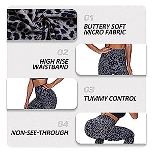 ZOOSIXX Black High Waisted Leggings and Capri for Women, Buttery Soft Printed Athletic Leggings
