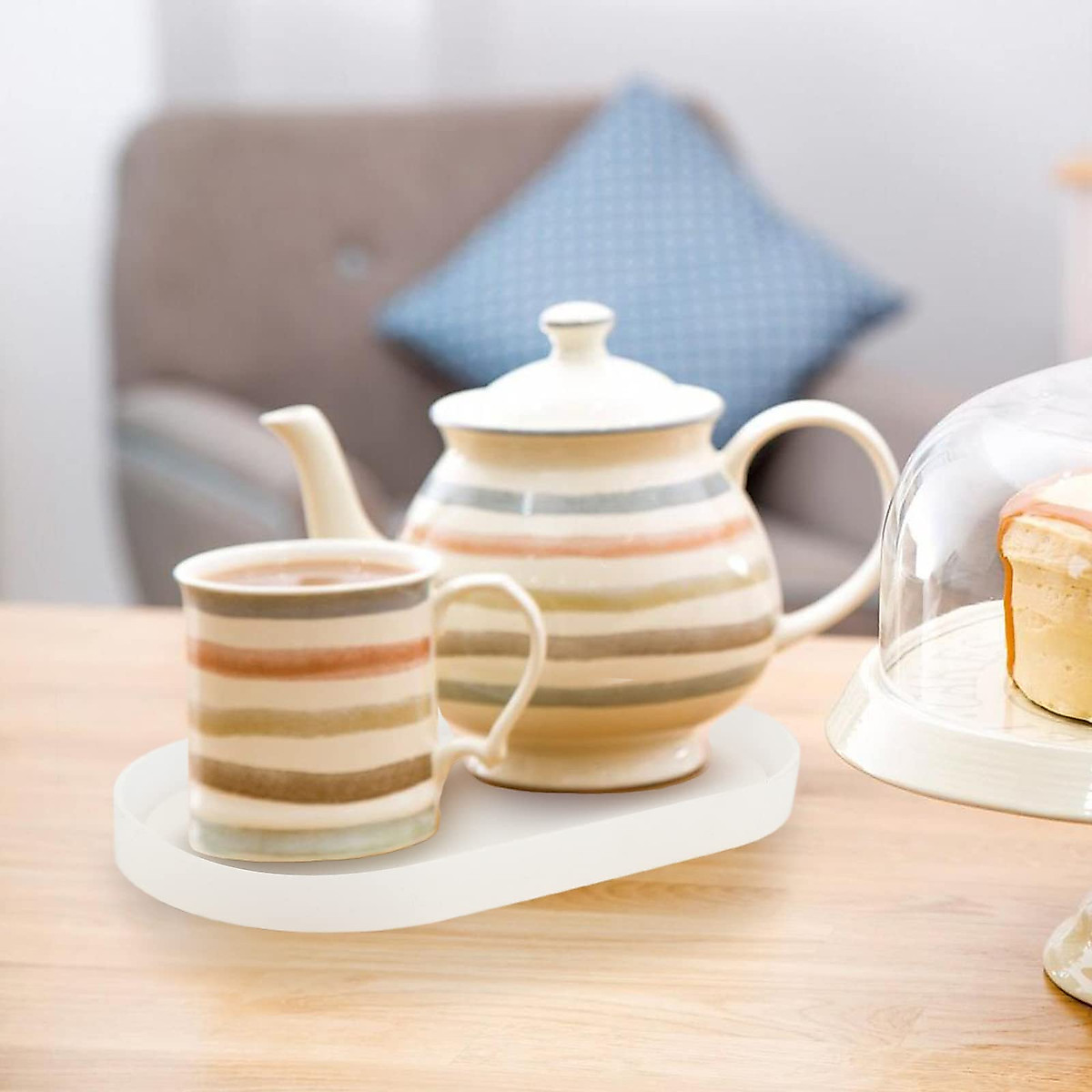 JEUIHAU 6 PCS Oval Resin Tray Mold, Oval Ashtray Mold, Tray Silicone Molds for DIY Jewelry Containers, Epoxy Resin Casting Decorations and Presents