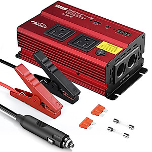 Inverter 1000W Car Power Inverters,12v DC to 110v AC Converter with Dual AC Outlets 3.0A USB and Type-C,12 Volt Inverter Car Cigarette Lighter Battery Inverter for Vehicles, Power Inversor 1000Watts