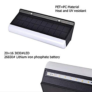 GSYFDZSWZX Fengyan Landscape Lights 2pcs/lot LED Outdoors Solar Light with Remote Control Double Light Effect Solar Lamp for Garden Home Solar LED Wall Lamp LED Street Lamp (Color : Black)