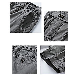 Muscularfit Streetwear Shorts Men Linen Shorts Men 2023 Regular and Big & Tall Fashion Outdoor Cargo Shorts Summer Drawstring Elastic Waist Shorts Shorts for Men 5 Inch Gray XL