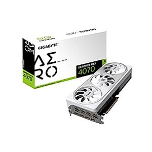 Gigabyte GeForce RTX 4070 AERO OC 12G Graphics Card, 3X WINDFORCE Fans, 12GB 192-bit GDDR6X, GV-N4070AERO OC-12GD Video Card