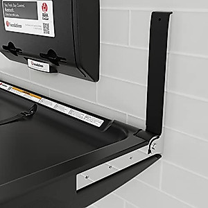 Foundations Elements Horizontal Wall Mounted Baby Changing Station and Liner Dispenser with Safety Straps for Commercial Restrooms (Black)