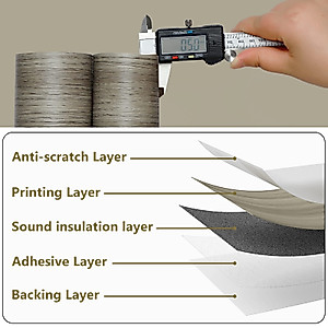 WIFEA Vinyl Flooring Roll 23.6"x 393.7"/64 Sq.Ft, Wood Grain Self Adhesive Vinyl Floor Tiles Wear-resistant and Waterproof Vinyl Plank Flooring for Bedroom Living Room Office Balcony RV, Smoke Gray