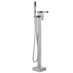 ALEASHA Freestanding Bathtub Faucet, Brushed Nickel Free Standing Tub Faucet High Flow Max 6.74 GPM, Freestanding Tub Faucet with Hand Shower