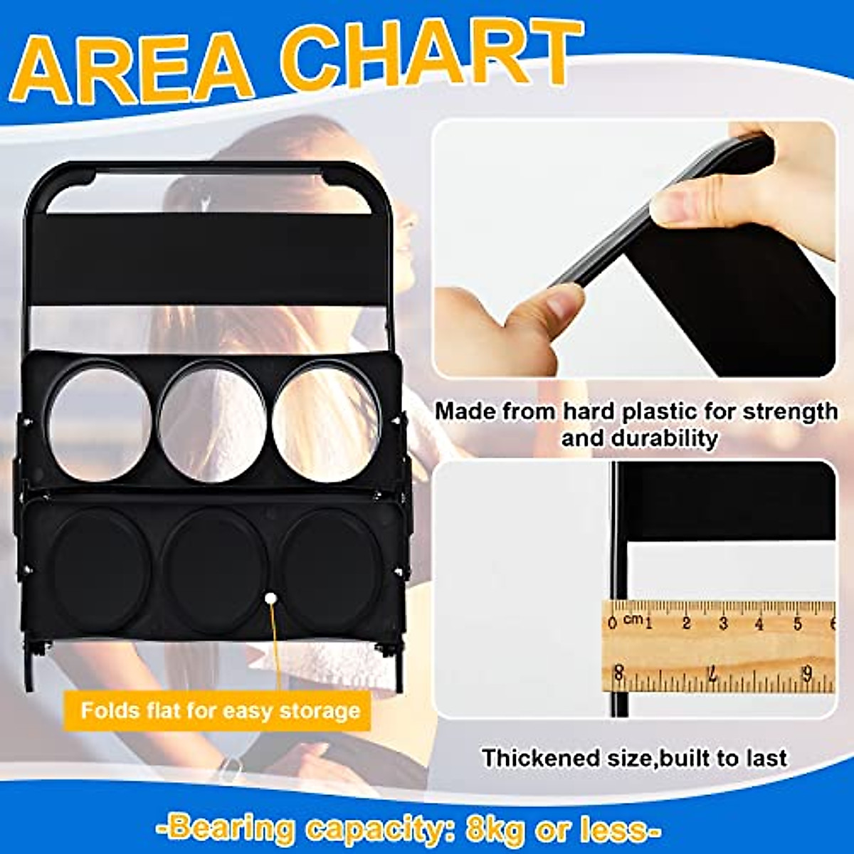 Water Bottle Carrier with 6 Bottles 20 oz Wide Mouth Water Bottles Plastic Sports Water Bottle Squeeze Water Bottles with Black Lid Team Water Bottles with Carrier for Fitness Bike Gym (White)