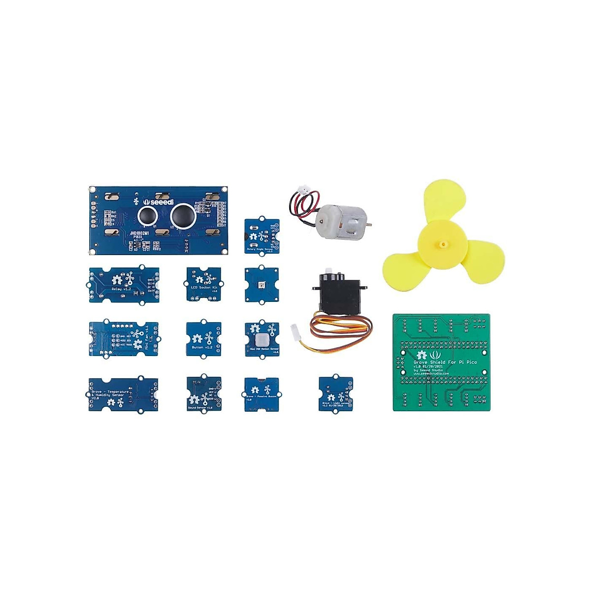 Seeed Studio Grove Starter Kit for Raspberry Pi Pico, with Detailed Tutorials and Supports Micropython, Compatible with Pico Attach Free Courses, Plug to Use, No Wiring, No Welding.