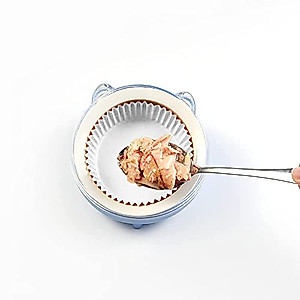 FattyBee 200 Pcs Pets White Disposable Feeding Bowls Liner, Disposable Pet Bowls, Small Paper Bowls/Liners, Paper Liner for Small Cat Bowl, Cat Dishes for Wet Food, Feral Cat Feeding Station