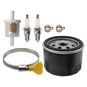 partszen 11013-0727 Air Filter 49065-7007 Oil Filter for Kawasaki FR541V FR600V FR541V-AS04 FR541V-AS51 FR541V-BS04 FR600V-AS04 4-Cycle Engines Lawn Mower Kit with Spark Plug Fuel Filter Part