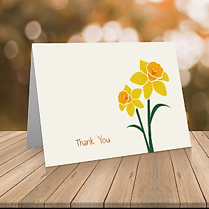 Daffodil Thank You Cards (24 Foldover Cards and Envelopes)