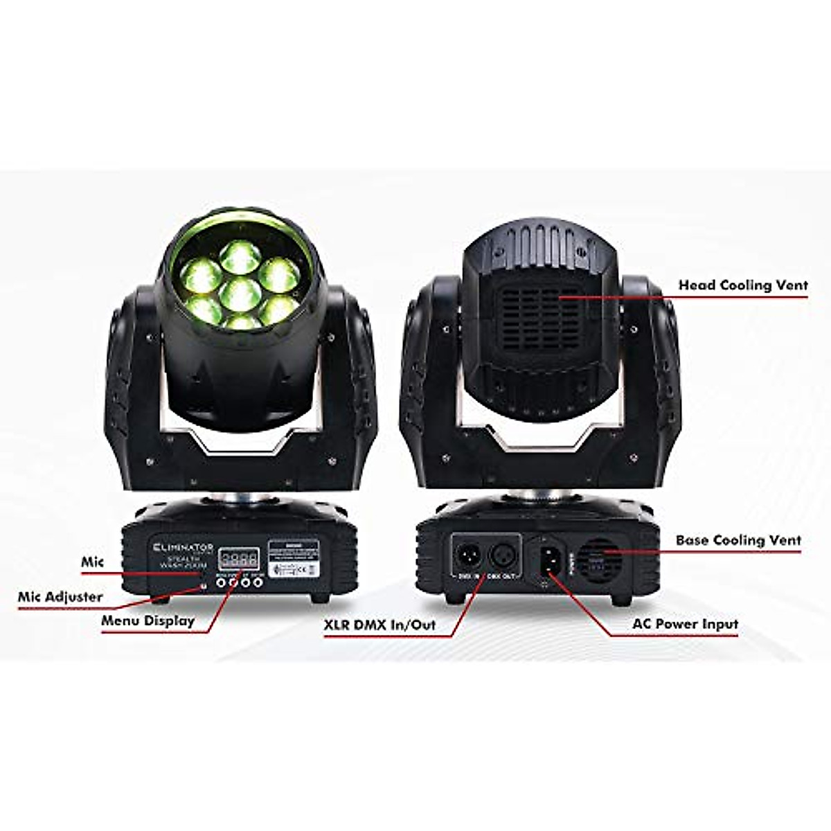 Eliminator Lighting ADJ - 7 X 12W LED Wash Zoom With Wired Digital communication Network (Stealth Wash Zoom)
