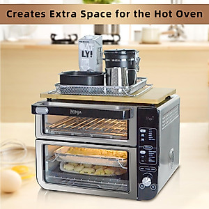 Bamboo Cutting Board Compatible with Ninja DCT401 DCT402 DCT451 Double Oven, Heat Resistant Cutting Board for Convection Toaster Oven, Air Fryer Accessories Compatible with Ninja Oven, Reclaim Space