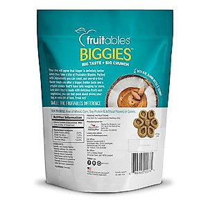 Fruitables Biggies Dog Biscuits – Crunchy Dog Biscuits Made with Pumpkin – Healthy Dog Treats Packed with Real Fruit Flavor – Free of Wheat, Corn and Soy – Almond Butter & Coconut – 16 oz