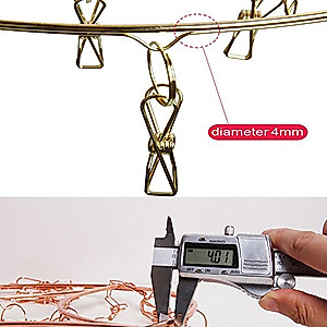 A.B Crew Round Laundry Clothesline Hanging Rack for Drying Clothing with 20 Stainless Steel Clothespins 5 Free Quilt Clip(Rose Gold)