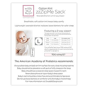 SwaddleDesigns Baby Sleep Sack 0-6 months, Cotton Knit Wearable Blanket with 2-way Zipper, Non-Weighted Sleeping Sack for Safer Sleep, Tiny Hedgehogs, Small