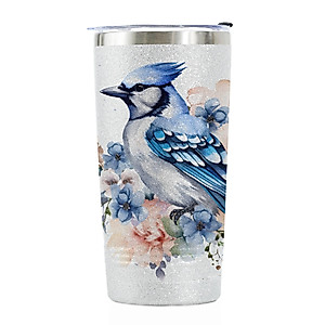 Onebttl Blue Jay Gifts Tumbler Travel Coffee Mug, Stainless Steel Insulated with Lid 20oz/590ml