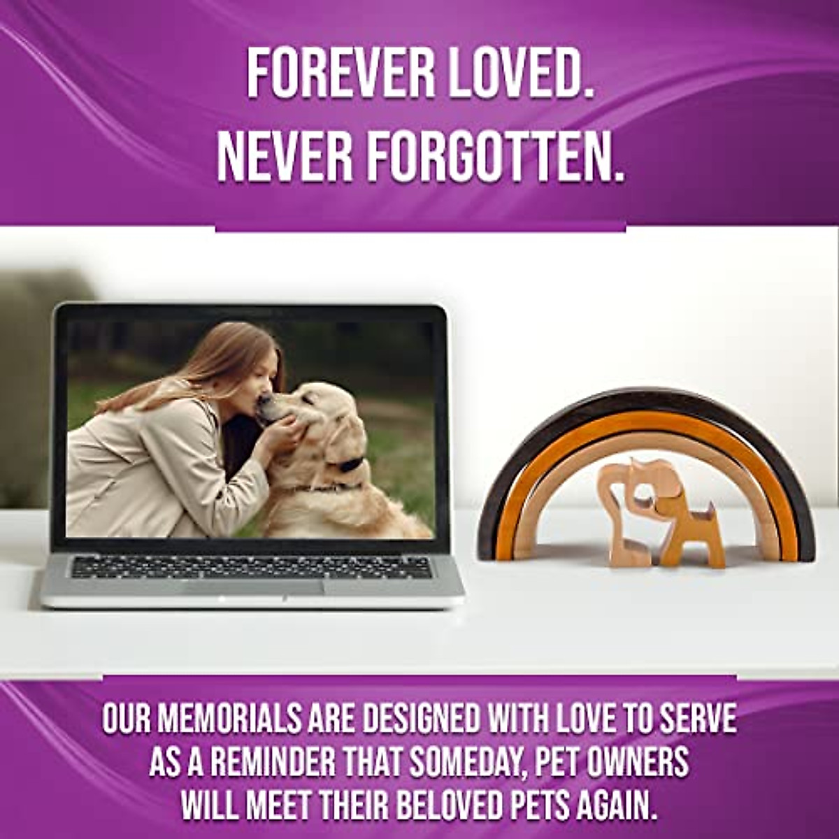 Capti Rainbow Bridge Dog Memorial Gifts, Cat Memorial Gifts - I'll Meet You at The Rainbow Bridge - Pet Loss Gifts, Bereavement, Sympathy Keepsake Dog Mom, Dog Dad for Loss of Pet (Dog and Mom)