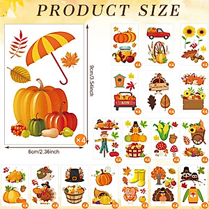 Ferraycle 292 Pcs Fall Temporary Tattoos for Kids Thanksgiving Fake Tattoos Kids Autumn Tattoo Stickers for Kids Pumpkin Turkey Maple Santa Temporary Tattoos for Christmas Teens Theme Party Supplies