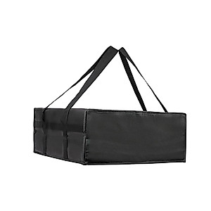 Delivery Pizza Insulated Bag, Portable Pizza Warmer Bag with Double Handles, Waterproof Hot Cold Food Storage Bag for Commercial Catering, Black (Holds 3 Pizza Boxes)