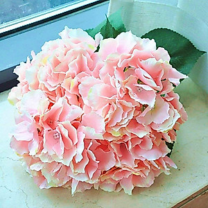 Jasion Artificial Flowers Fake Hydrangeas Flowers 5 Heads Silk Bouquet for Office Home Party Wedding Bridal Decoration