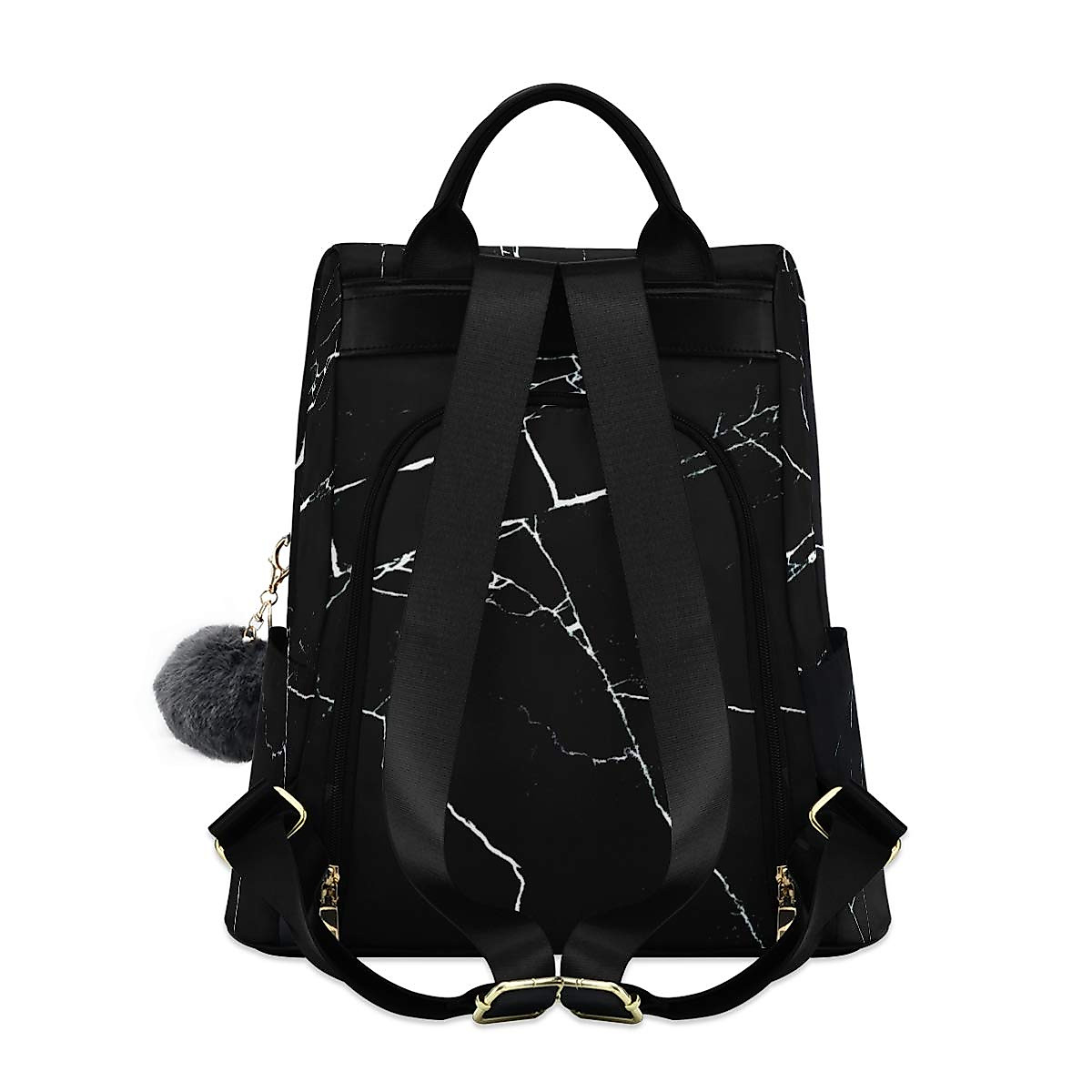 ALAZA Black Marble Design Backpack Purse for Women Anti Theft Fashion Back Pack Shoulder Bag