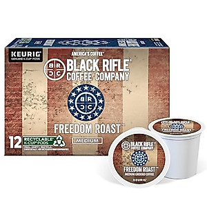 Black Rifle Coffee Company Freedom Blend, Medium Roast K Cups, 12 Single Serve Coffee Pods
