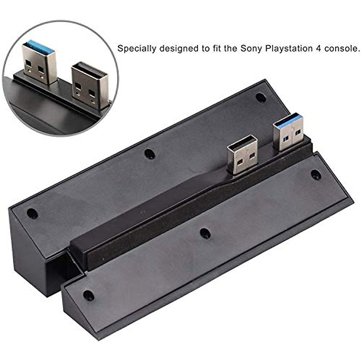 EEEKit 5 Port Hub for PS4, USB 3.0/2.0 High-Speed Expansion Hub Charger Controller Adapter Connector Compatible with Playstation 4 PS4 Gaming Console, Not for PS4 Slim, PS4 PRO